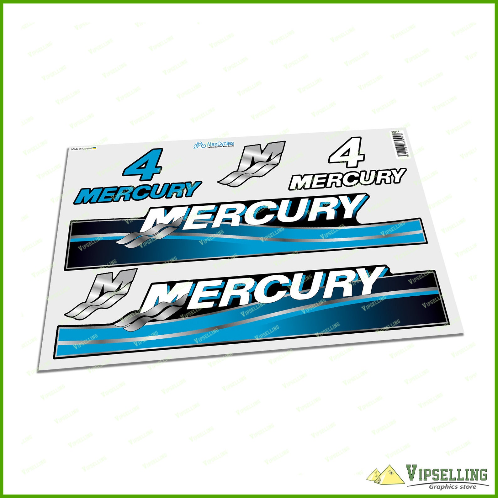 Mercury Marine 4HP Outboard Motor Decals Stickers Set - Etsy
