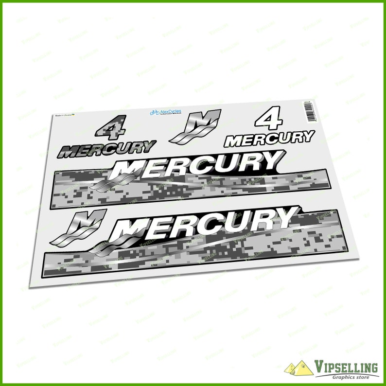 Mercury Marine 4HP Outboard Motor Decals Stickers Boat Kit - Etsy