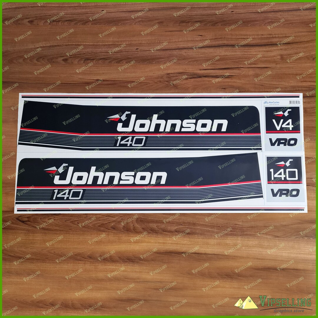 JOHNSON 1989 1990 140 HP V4 Motor Horse Power VRO Laminated Vinyl ...