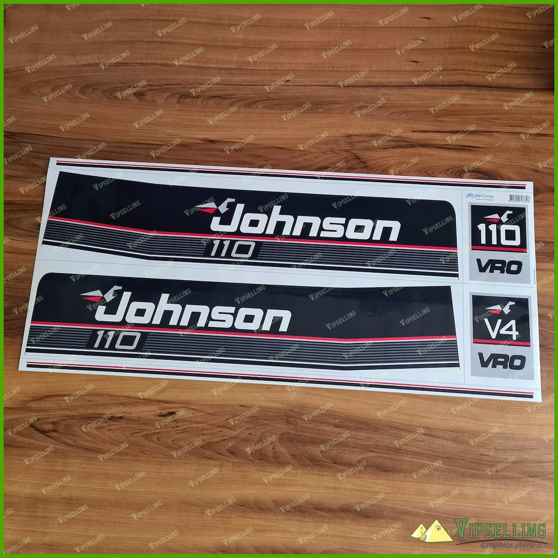 JOHNSON 1989 1990 110 HP V4 Motor Horse Power VRO Laminated Vinyl ...