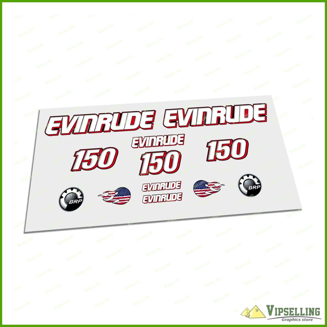 Evinrude 150 175 225 275 300HP USA Flag Outboard Motor Engine Boat ...