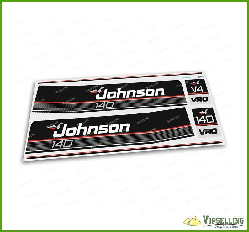 JOHNSON 1989 1990 140 HP V4 Motor Horse Power VRO Laminated Vinyl ...