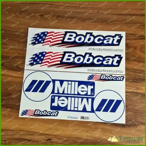 Bobcat USA Patriotic Flag Miller Welder Generator Laminated Decals ...