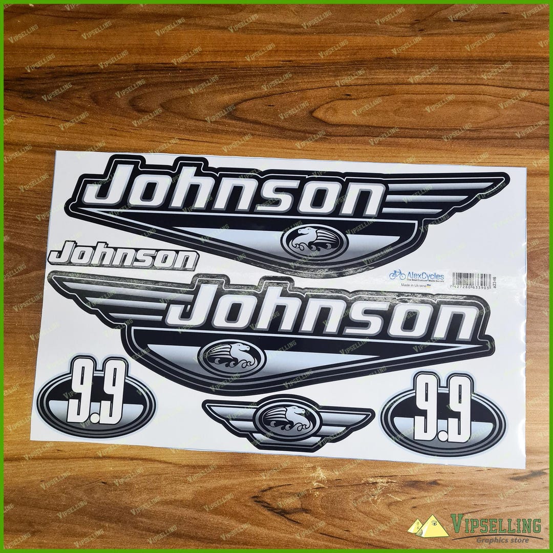 JOHNSON Outboard Motor 9.9HP High Quality Cut Stickers Decals ...