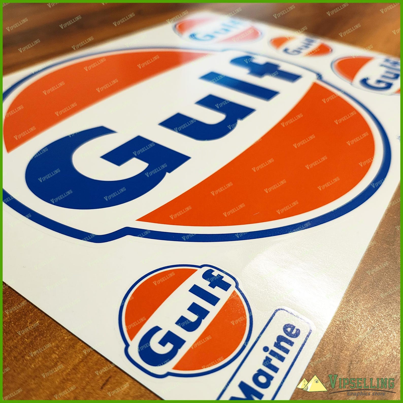 Gulf Logo Decal Vintage Racing Sticker Classic Car Vinyl Decal Retro ...