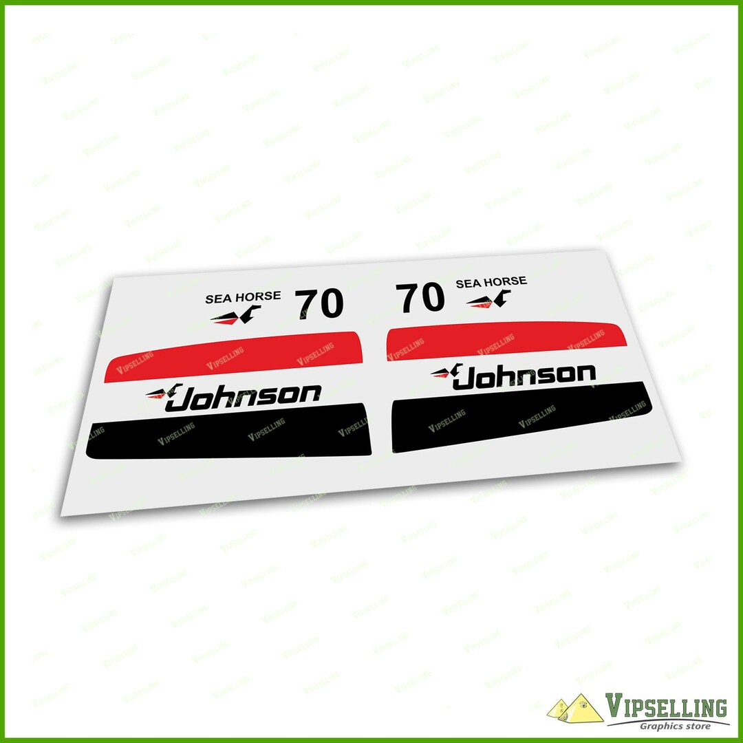 Johnson Outboard Boat Motor Engine 70 HP Replacement Die Cut Decals ...