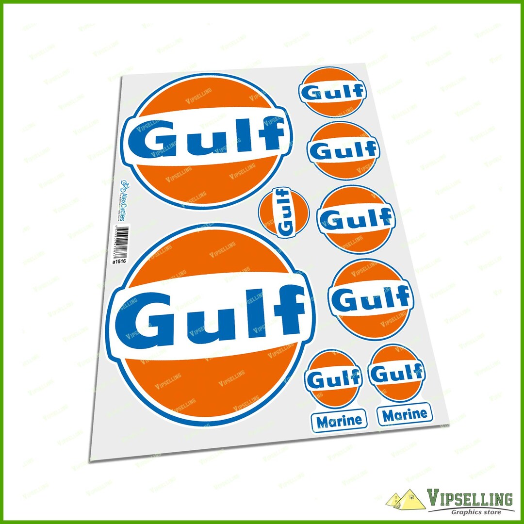 Gulf Logo Sponsors Racing Oil Car Bike Vinyl Stickers Decals High ...