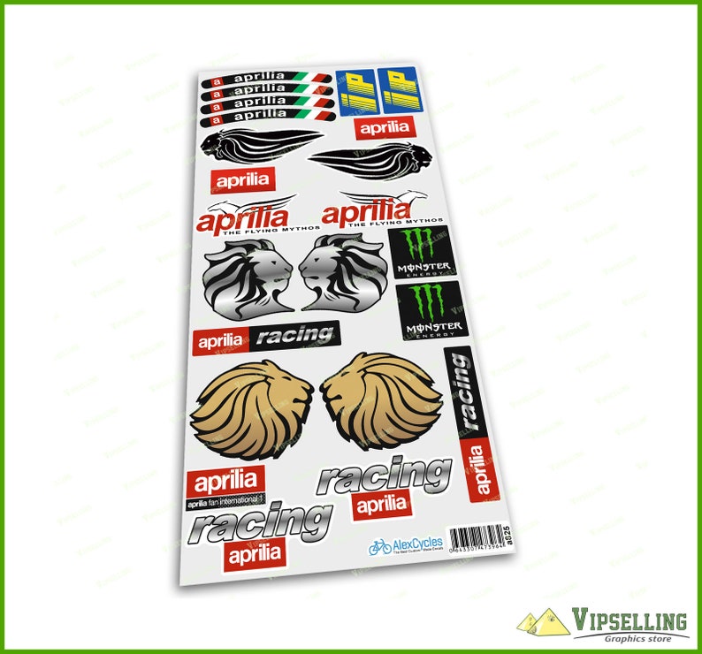 Aprilia Kit Motorbike Motorcycle Scooter Bike Team Racing Laminated ...