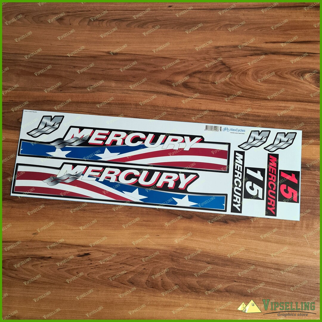 Mercury 15HP Outboard Motor USA Canada Patriotic Decals Stickers Set - Etsy