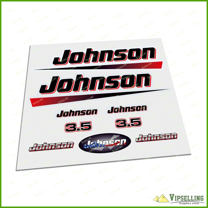 JOHNSON Outboard Motor 2.5HP 3.5HP Replacement Die Cut Stickers Decals ...