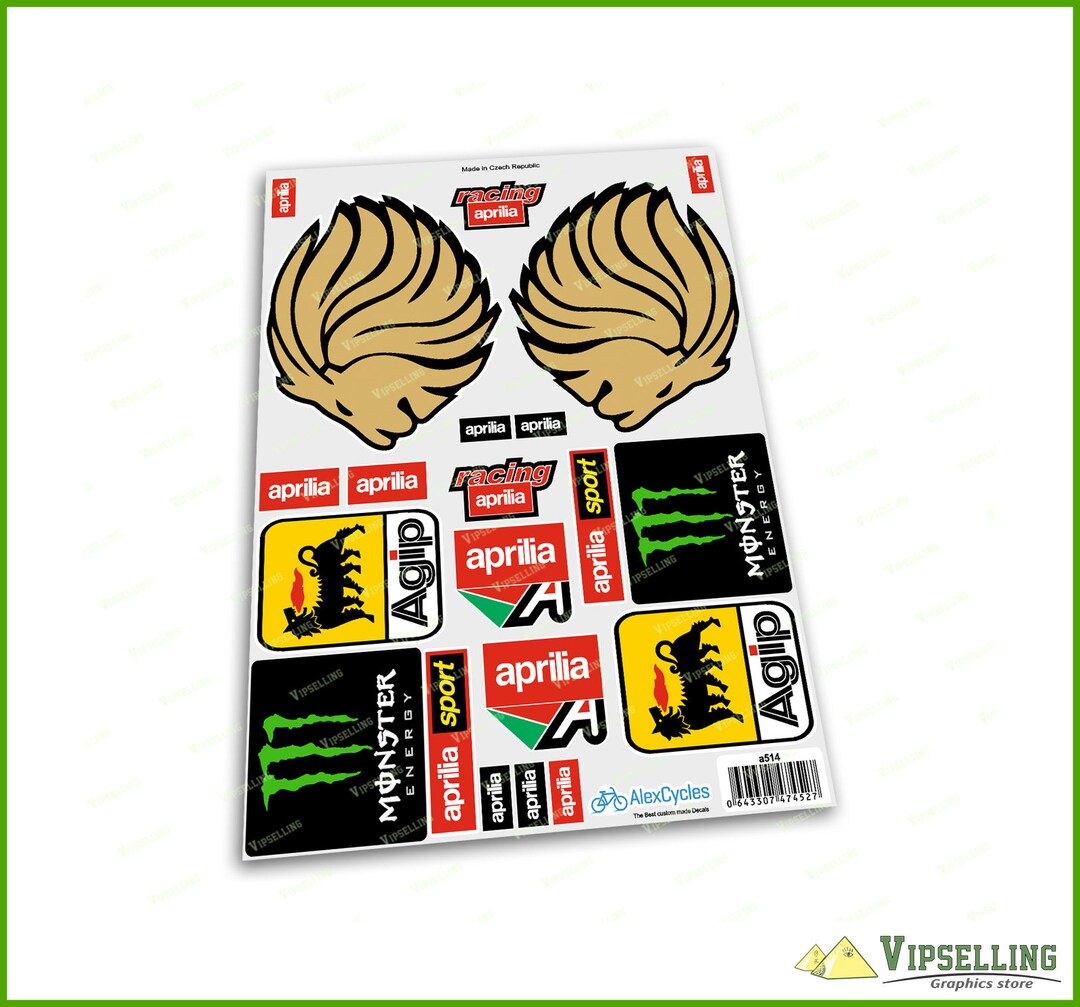 Aprilia Racing Motorcycle Scooter Bike Motorbike Team Decals Sticker ...