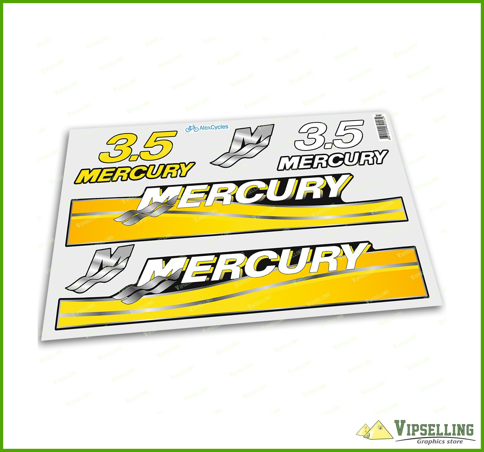 Mercury 3.5HP Outboard Motor Decals Stickers Set - Etsy