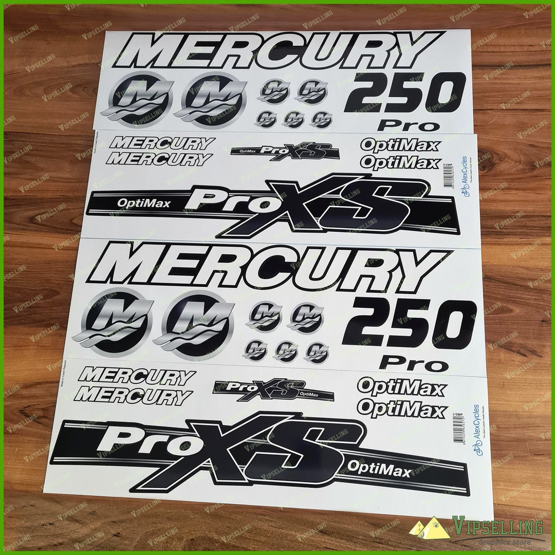 Mercury Proxs 250HP Laminated Outboard Cute Custom Vinyl Decals ...