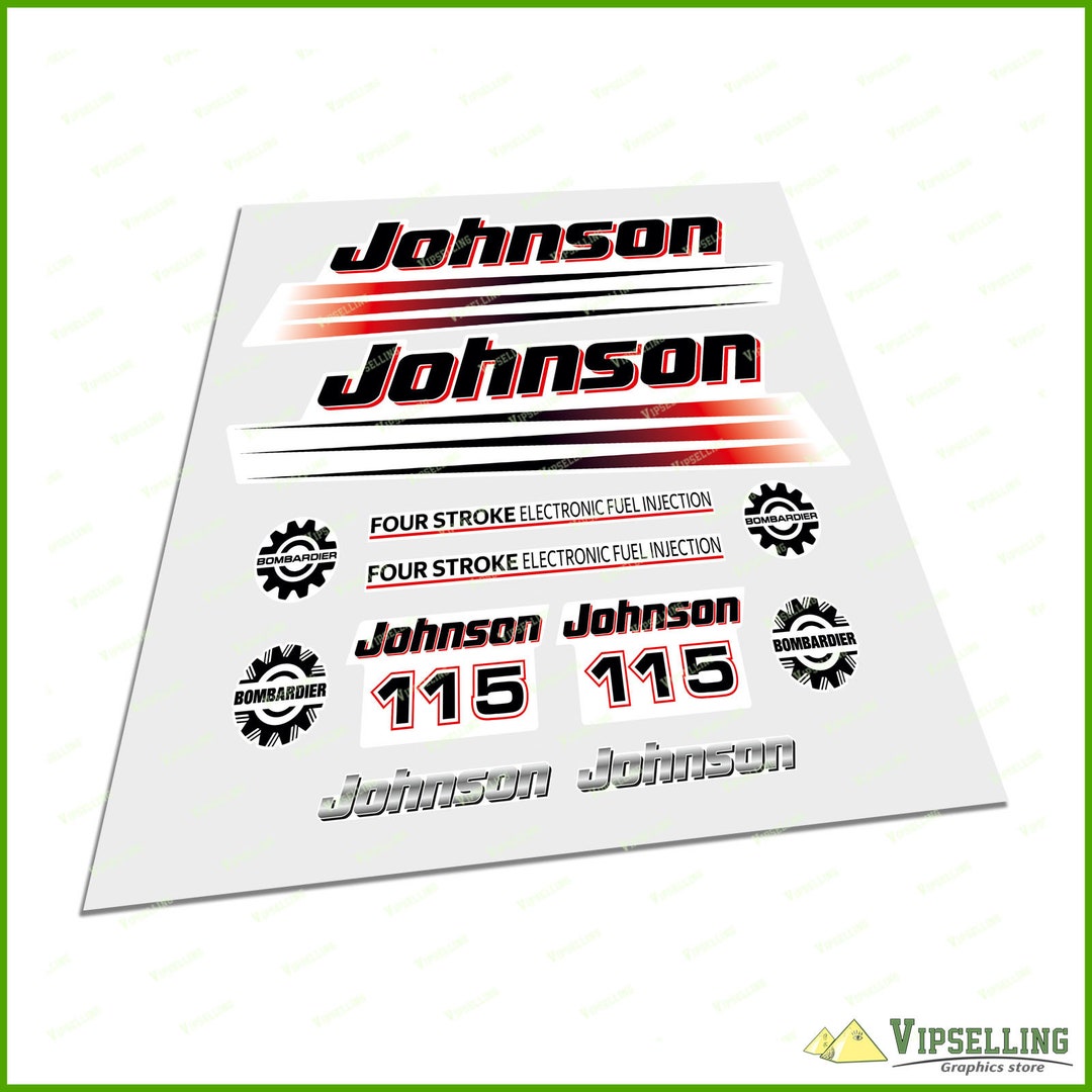 JOHNSON Bombardier Outboard Motor Engine 115HP Replacement Die Cut ...