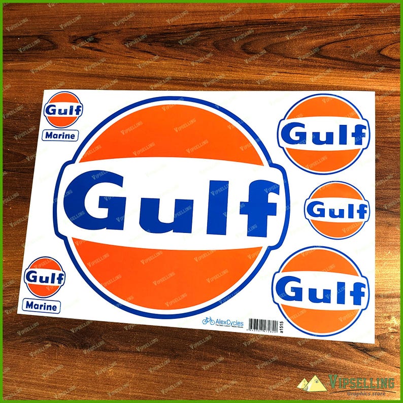 Gulf Logo Decal Vintage Racing Sticker Classic Car Vinyl Decal Retro ...