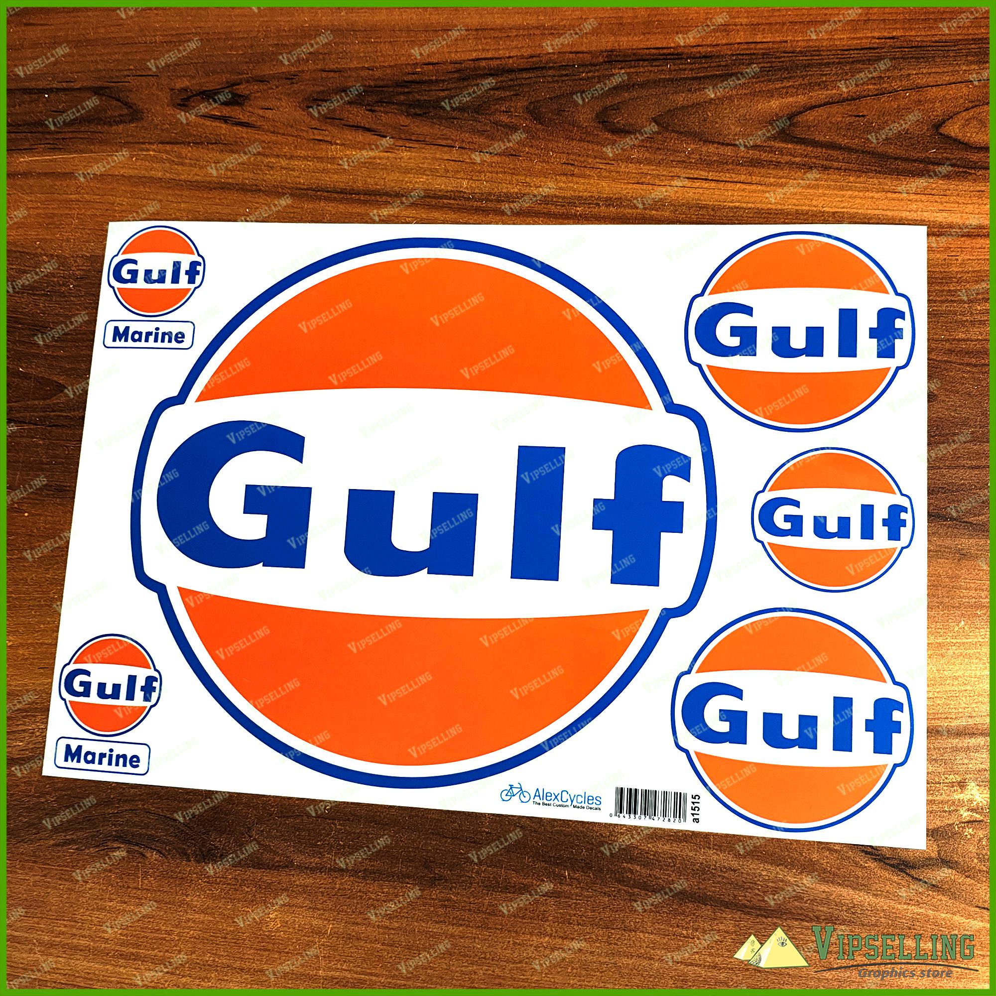 Gulf Logo Decal Vintage Racing Sticker Classic Car Vinyl Decal Retro ...