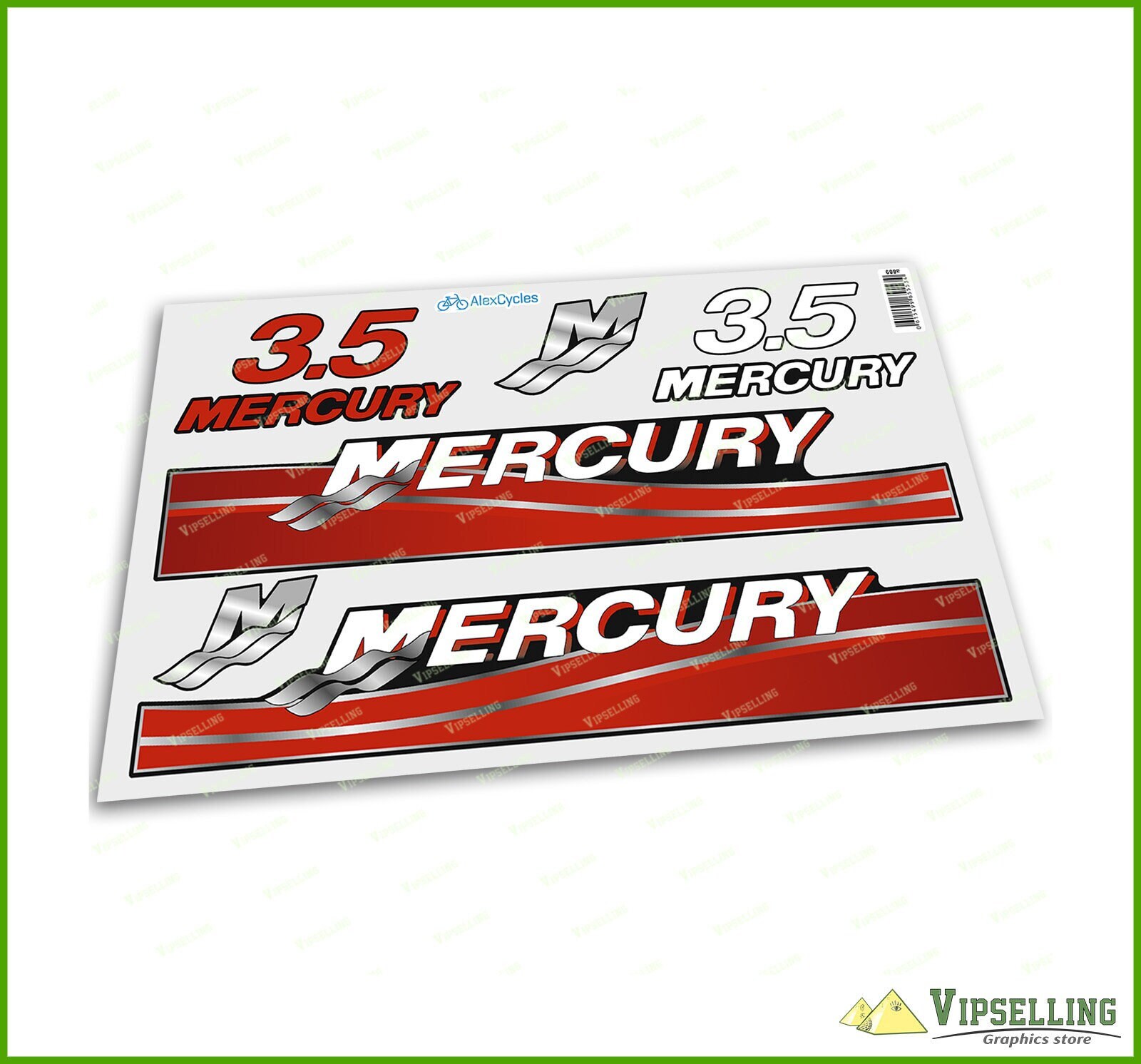 Mercury 3.5HP Outboard Motor Decals Stickers Set - Etsy