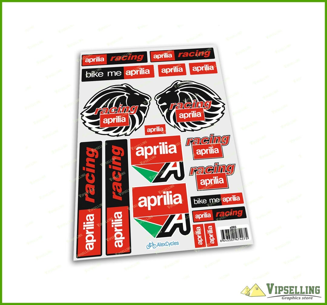 Aprilia Kit Motorbike Motorcycle Scooter Bike Team Racing Laminated ...