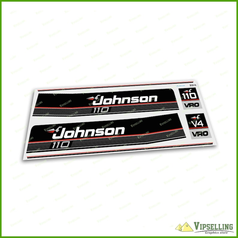 JOHNSON 1989 1990 110 HP V4 Motor Horse Power VRO Laminated Vinyl ...