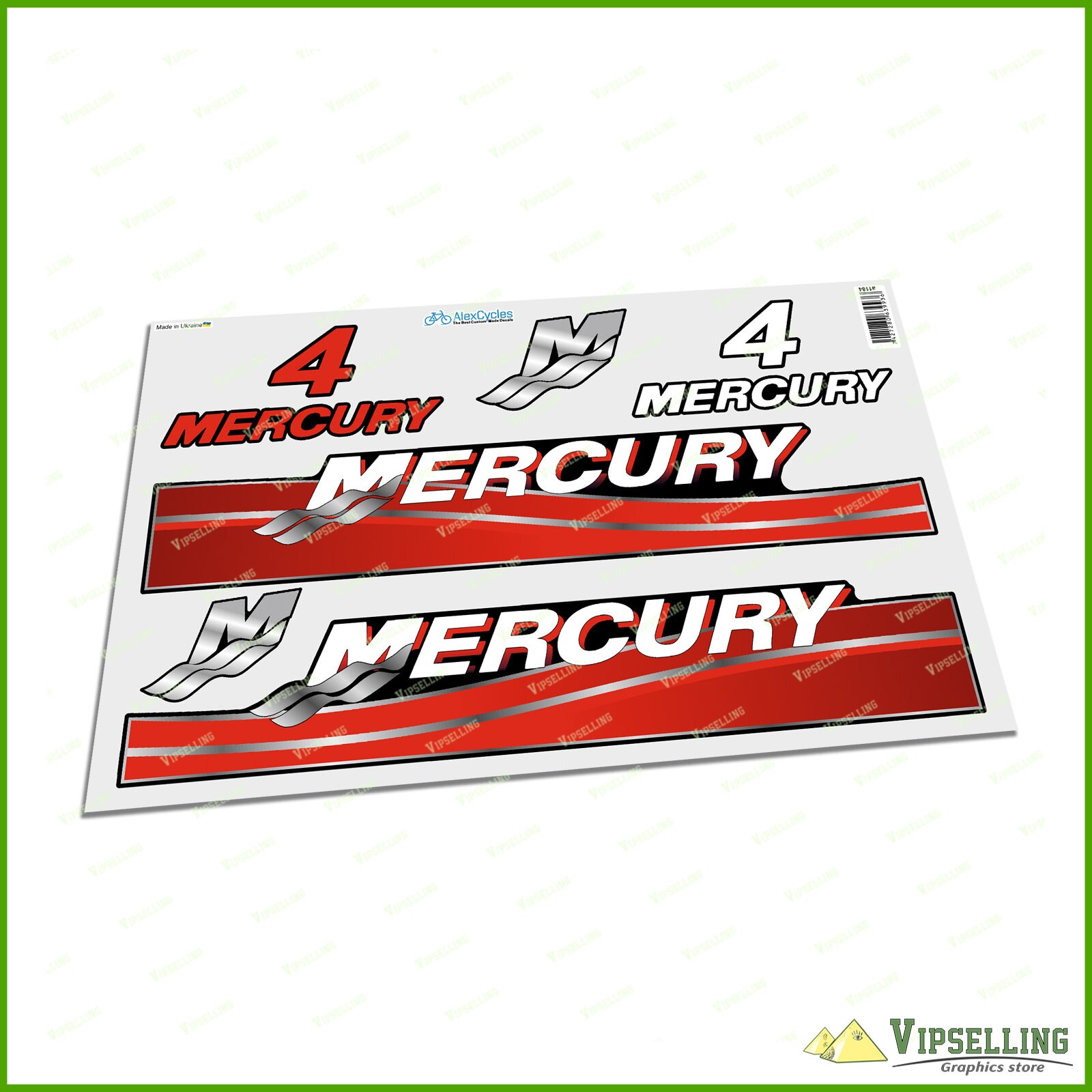 Mercury Marine 4HP Outboard Motor Decals Stickers Set - Etsy