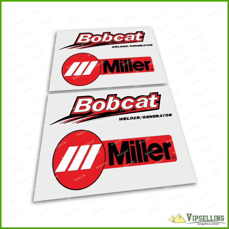 Bobcat Miller Welder Generator Laminated Decals Stickers Set Kit High ...