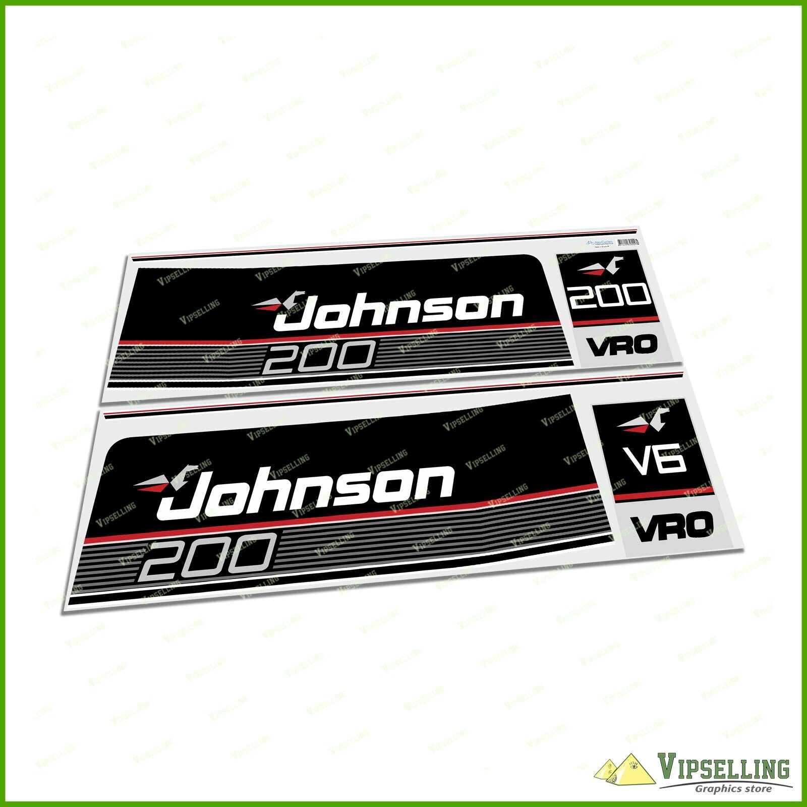 JOHNSON 200HP V6 VRO Motor Horse Power VRO Laminated Vinyl Decals ...