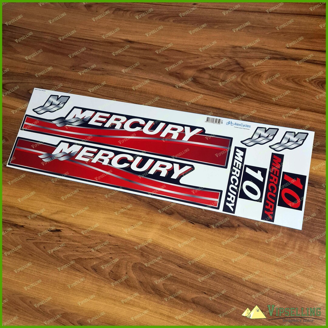 Mercury 10HP Outboard Motor Decals Stickers Set - Etsy