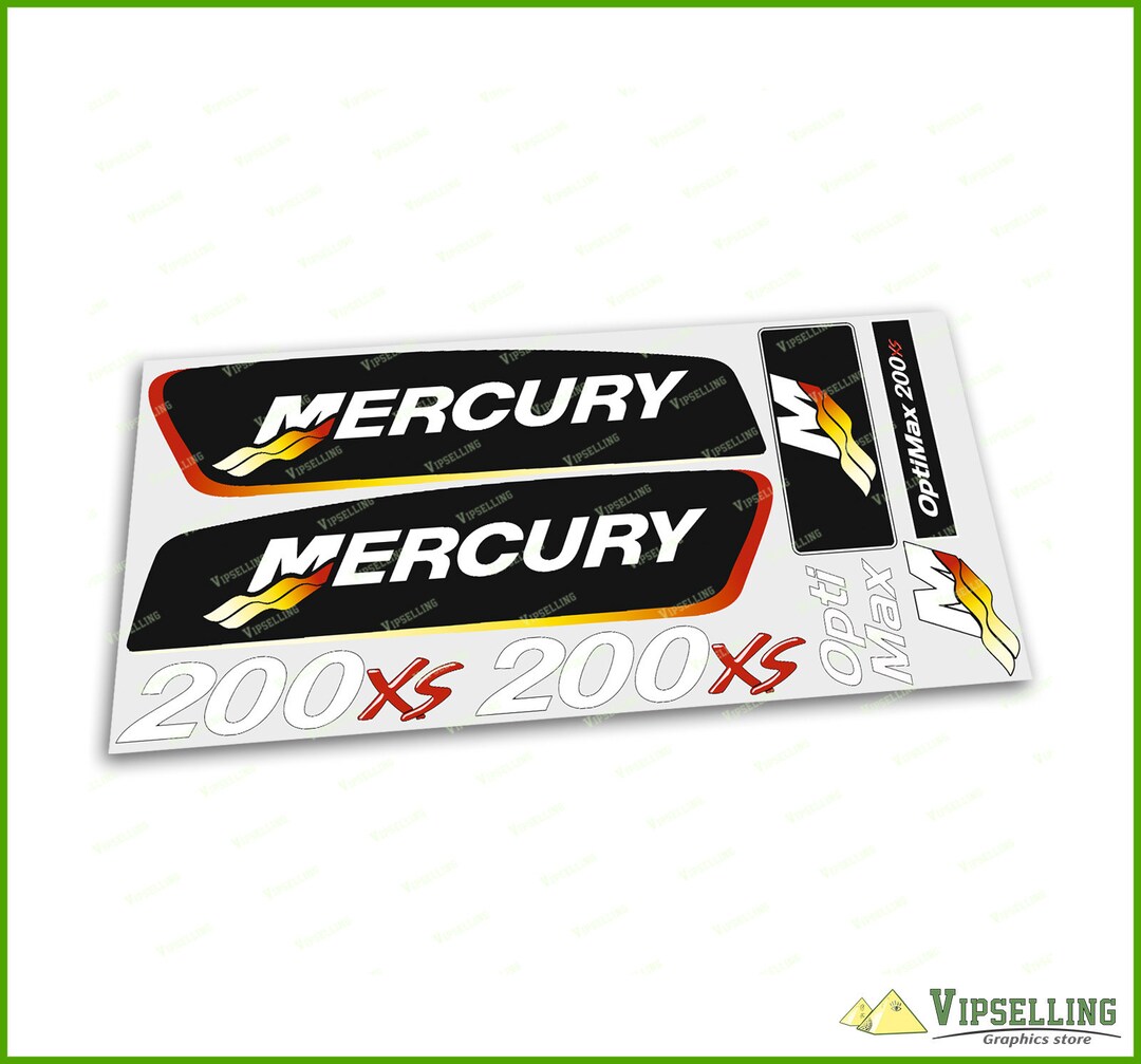 Mercury Optimax XS 200HP Laminated Outboard Decals Stickers Set - Etsy