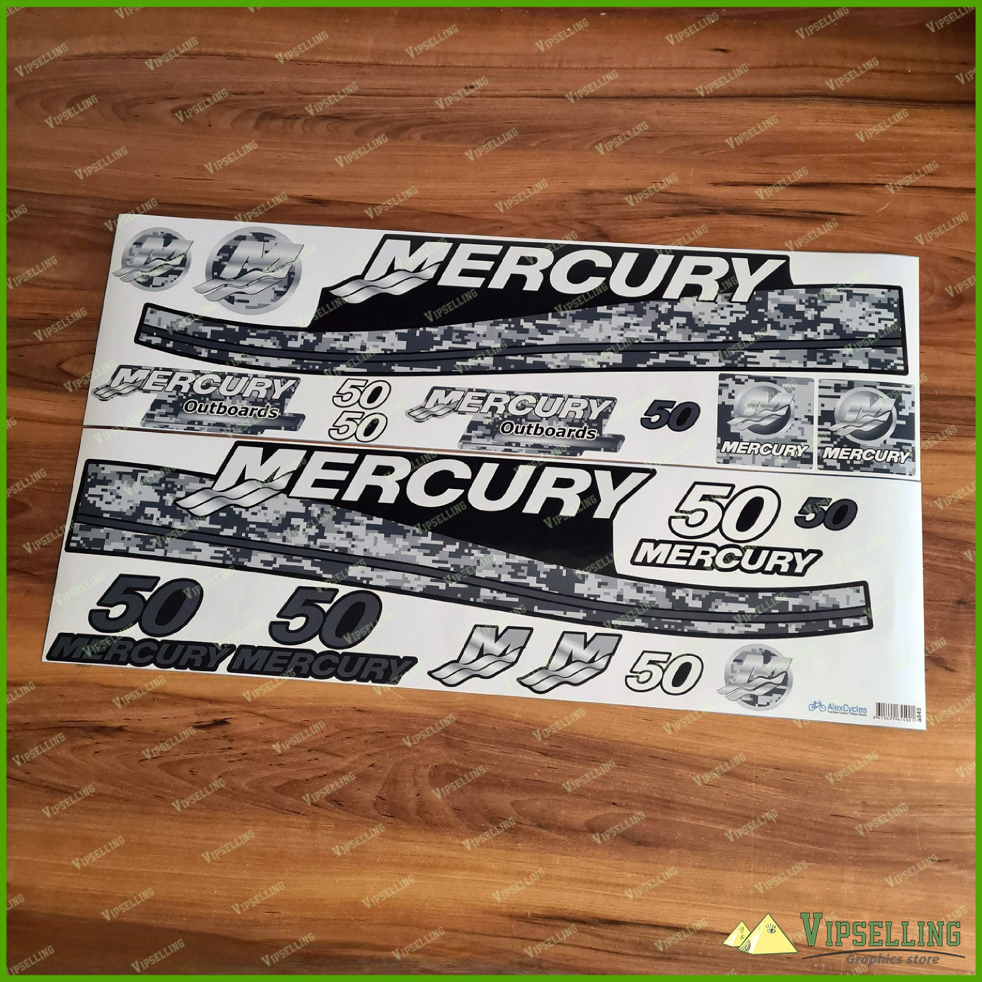 Mercury 50HP Outboard Motor Decals Stickers Set - Etsy