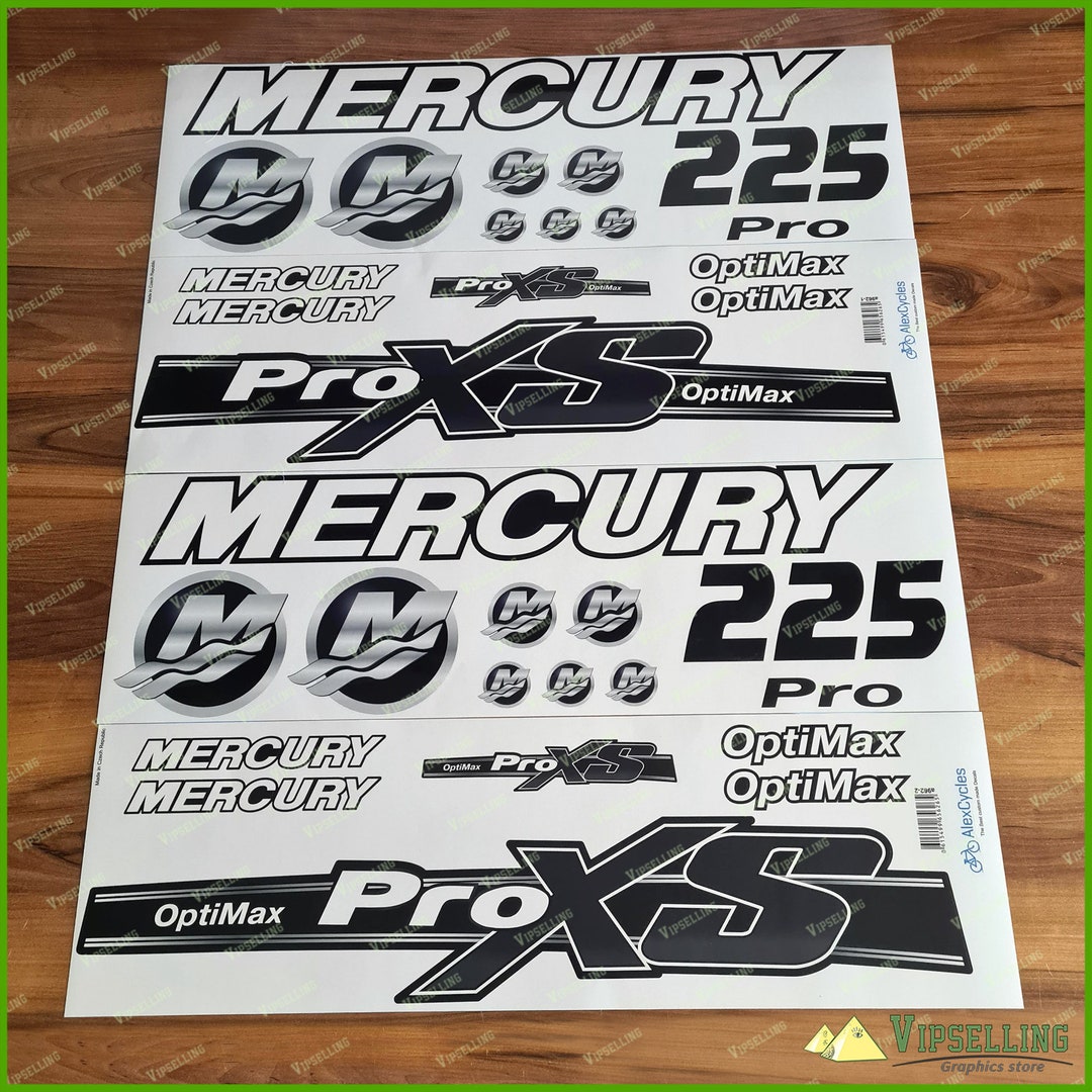 Mercury Proxs 225HP Laminated Outboard Cute Custom Vinyl Decals ...