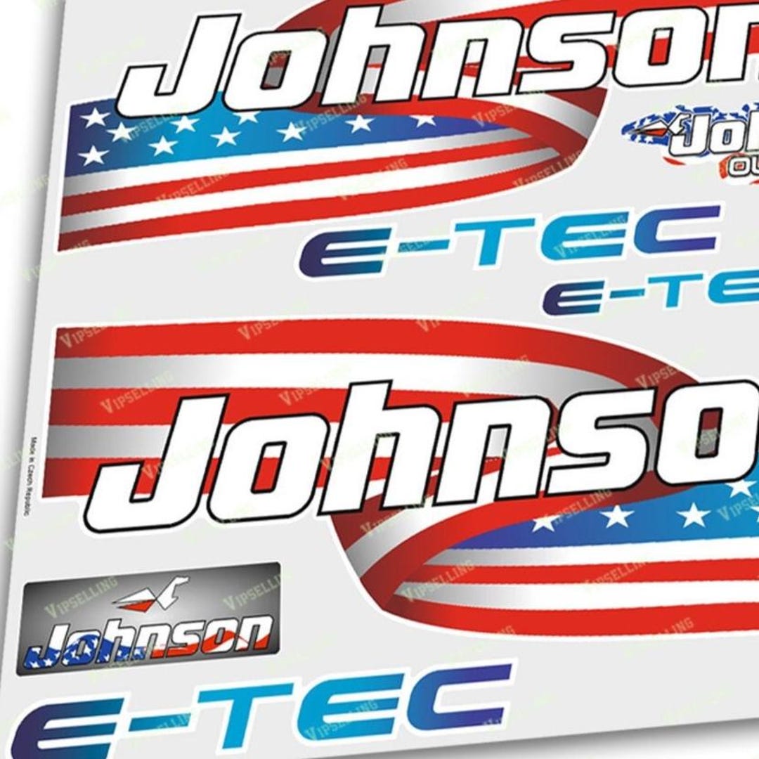 Johnson USA Flag Outboards Motor Laminated Cute Custom Decals Vinyl ...