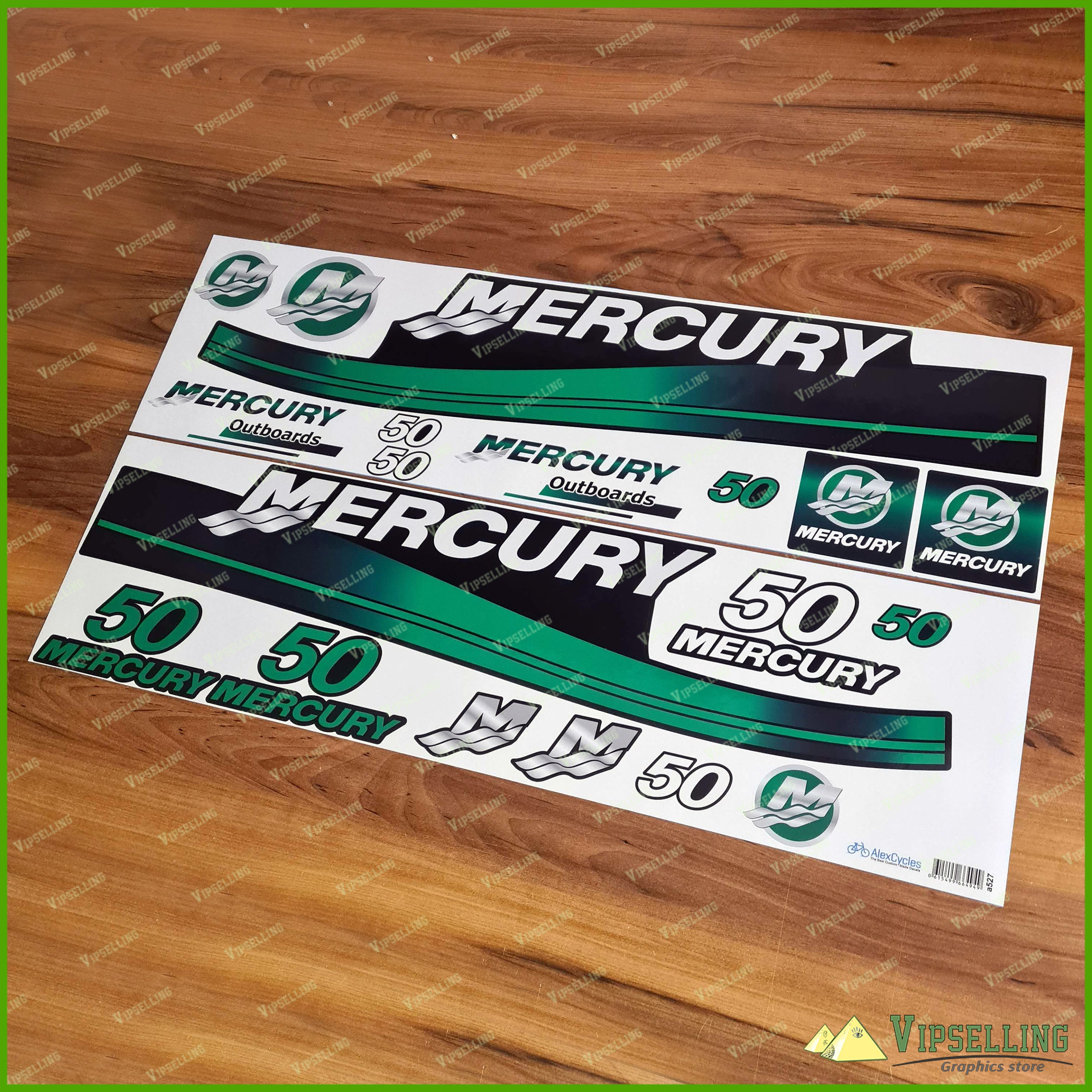 Mercury 50HP Outboard Motor Decals Stickers Set - Etsy