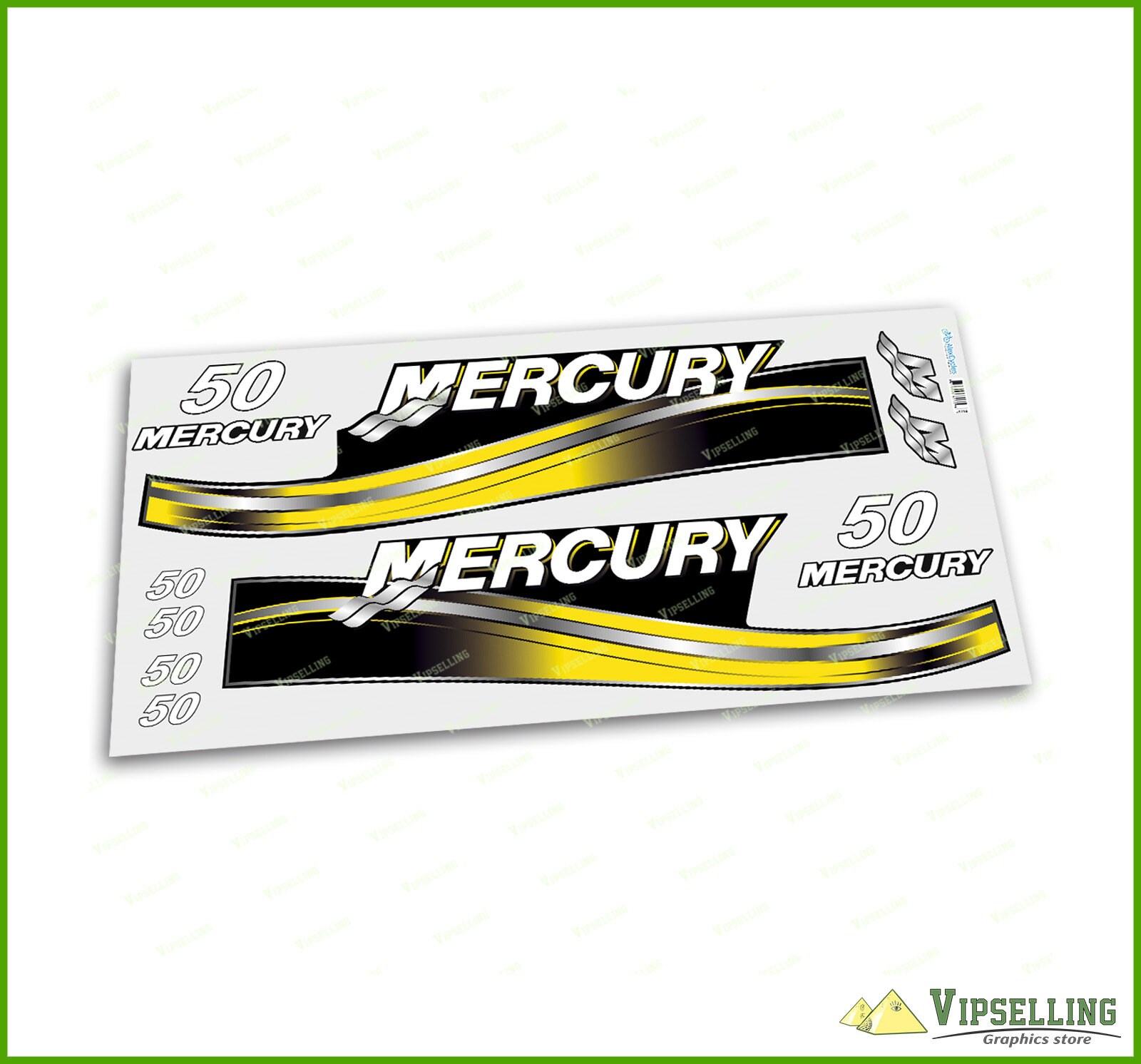 Mercury Elpto 50HP Outboard Motor Decals Stickers Cute High Quality ...