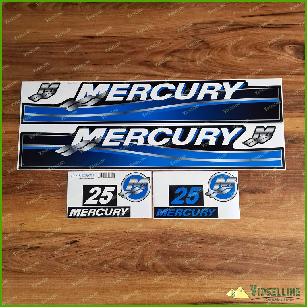 Mercury 25HP Outboard Motor Laminated Decals Stickers Set - Etsy