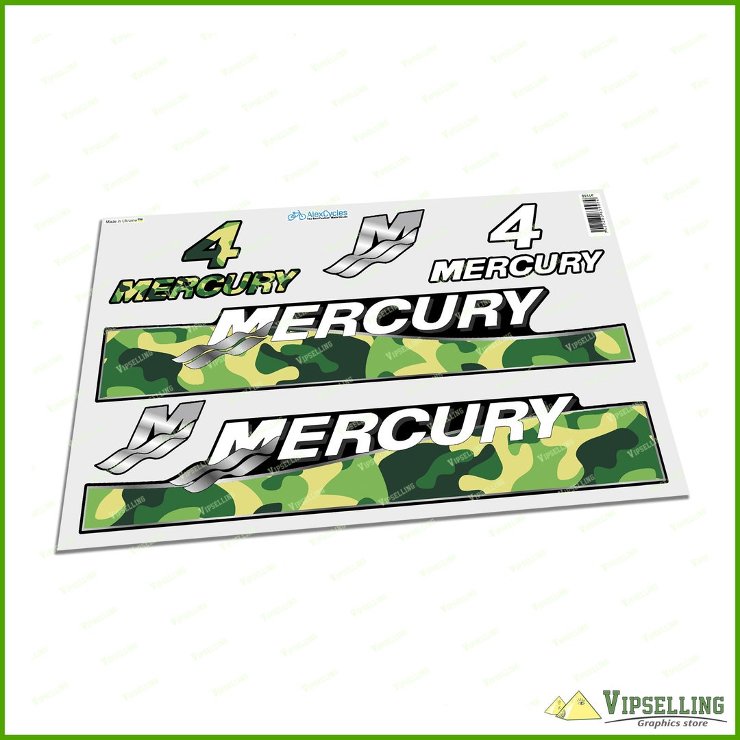 Mercury Marine 4HP Outboard Motor Decals Stickers Boat Kit - Etsy