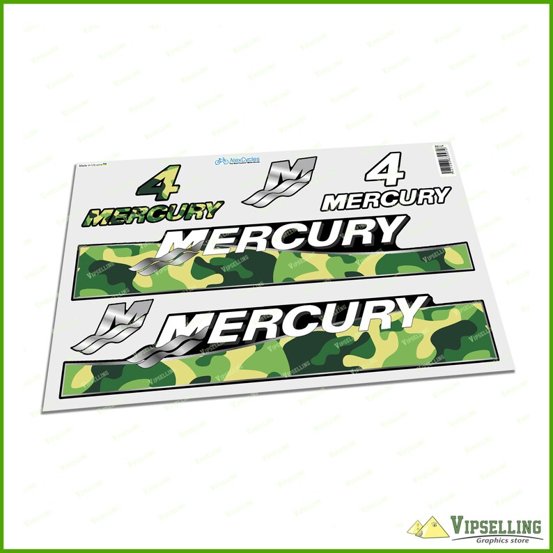 Mercury Marine 4HP Outboard Motor Decals Stickers Boat Kit - Etsy