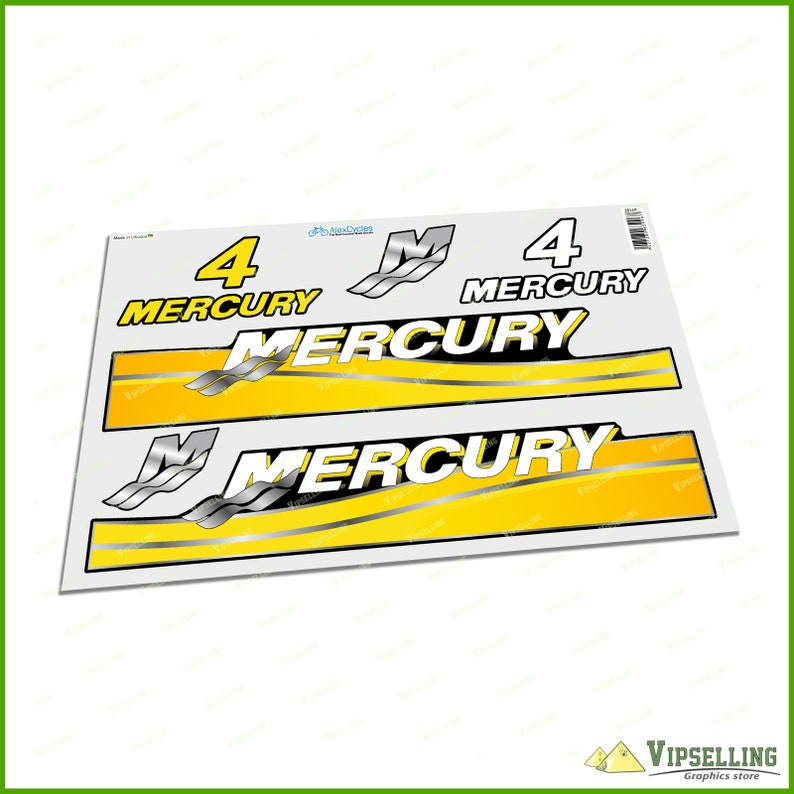Mercury Marine 4HP Outboard Motor Decals Stickers Set - Etsy