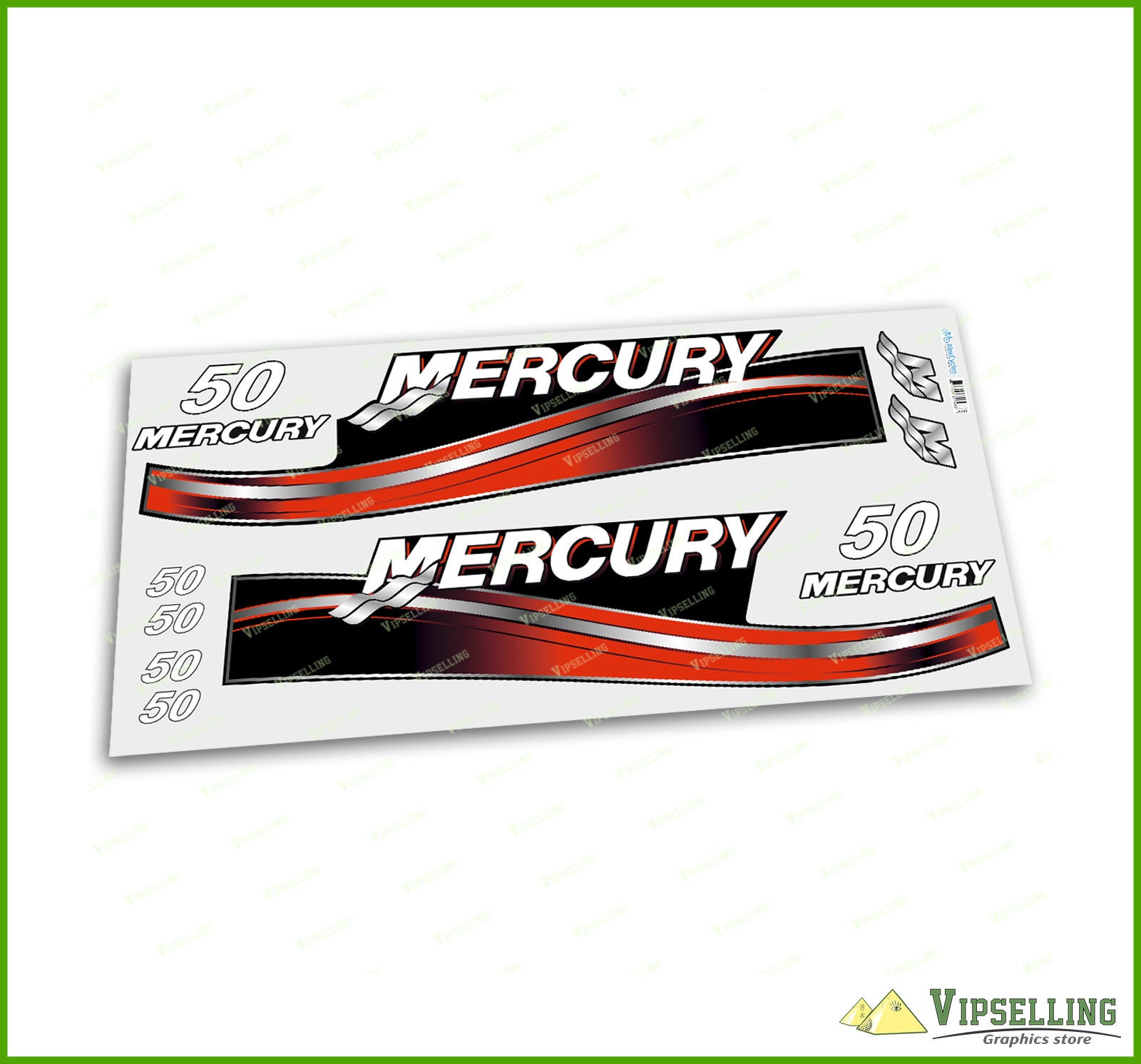 Mercury Elpto 50HP Outboard Motor Decals Stickers Cute High Quality ...