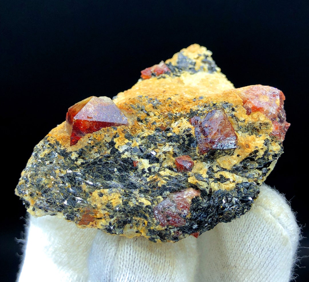 Natural Red Color Zircon on Matrix, Zircon Crystals, Zircon Specimen ...