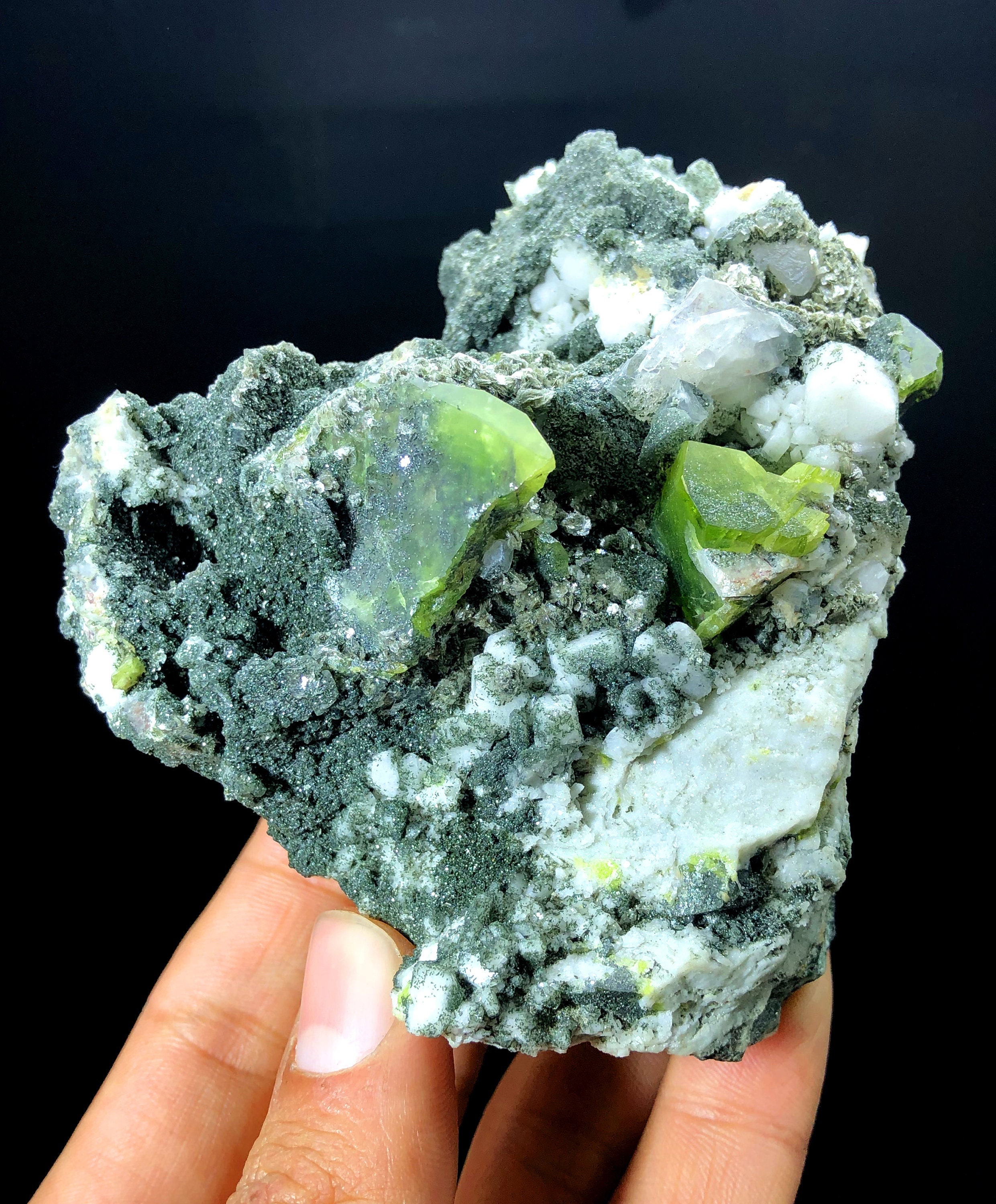 Sphene Specimen, Green Sphene on Matrix, Mineral Specimen, Terminated ...
