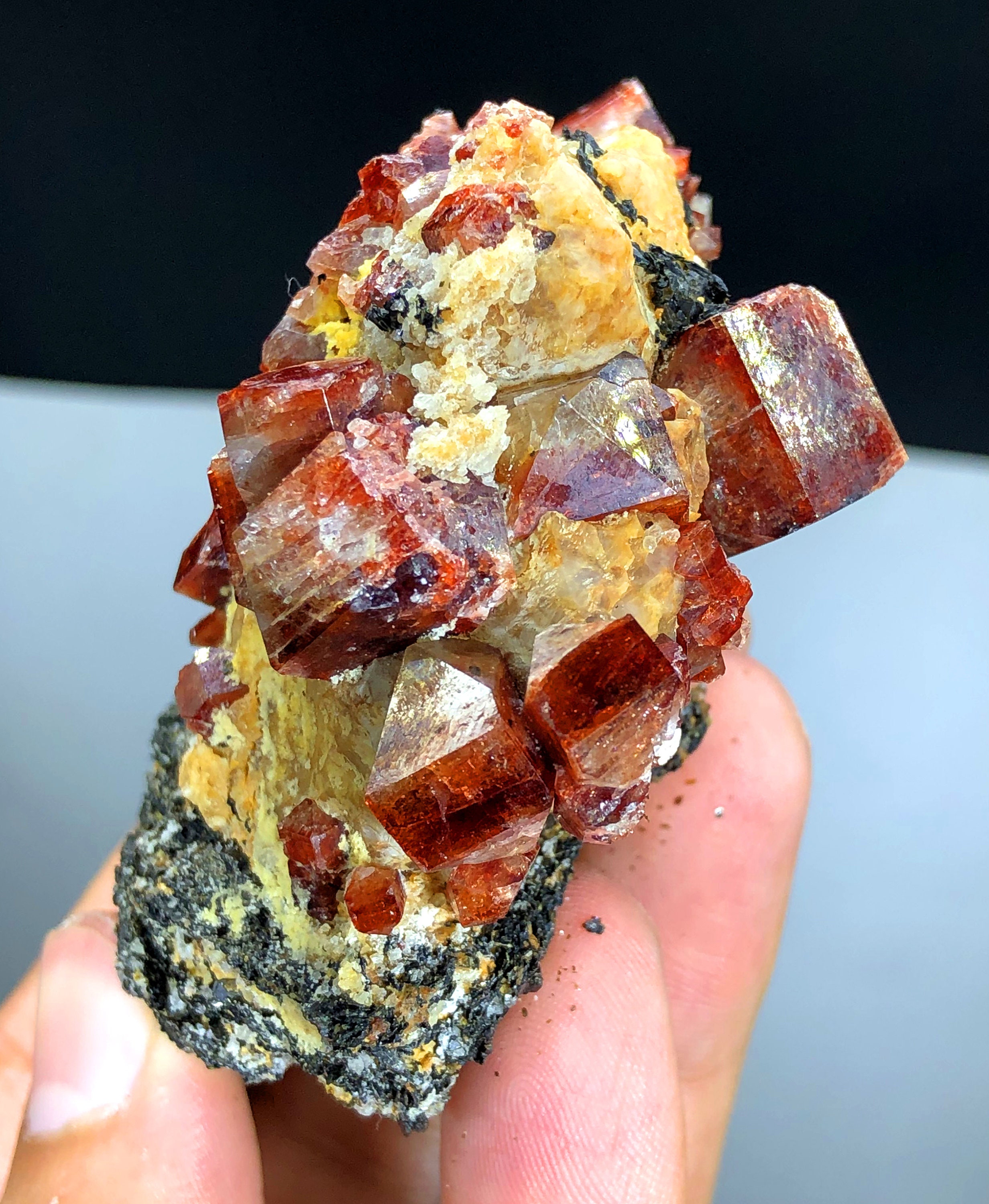 Natural Red Color Zircon Crystals on Matrix, Zircon Specimen, Raw ...