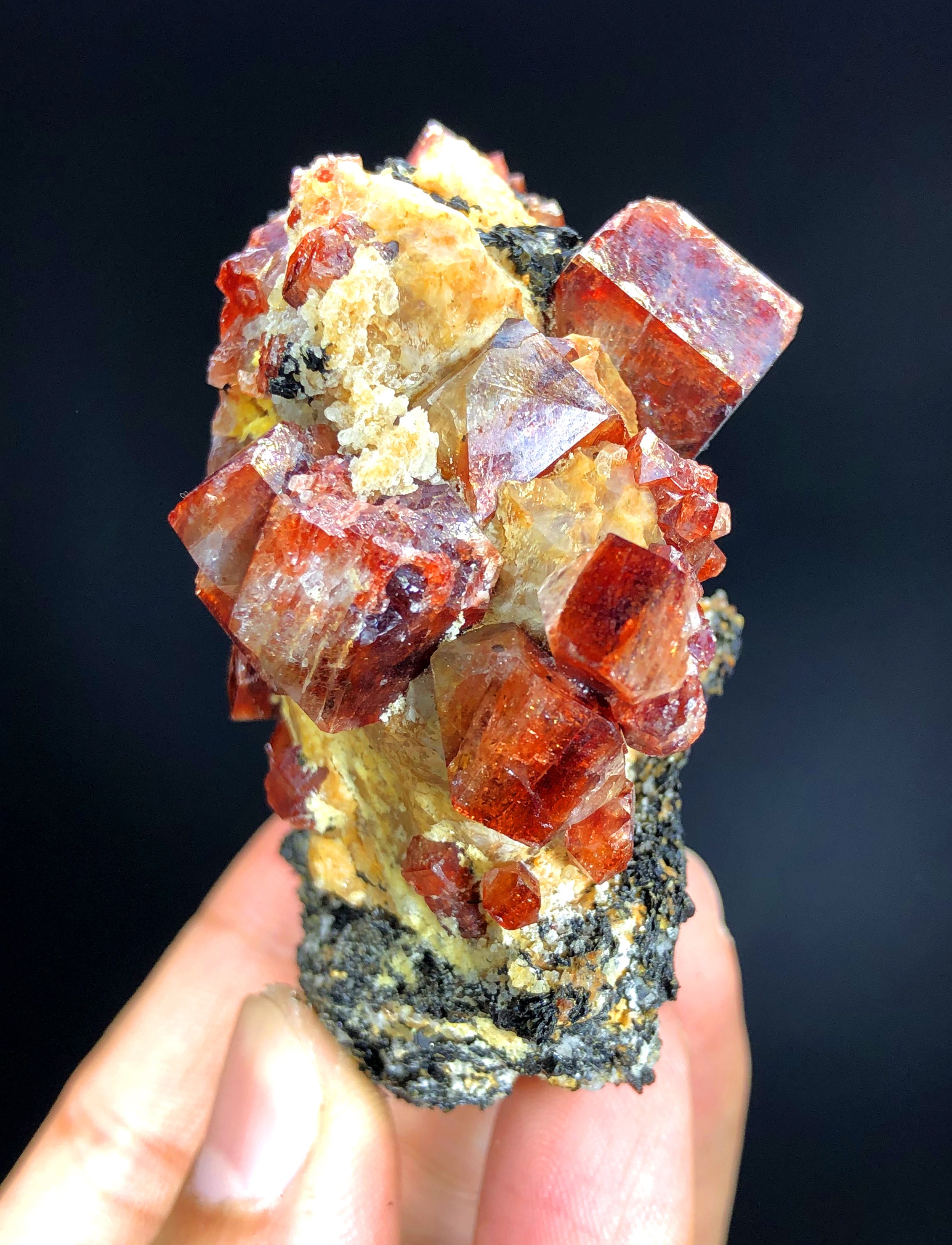 Natural Red Color Zircon Crystals on Matrix, Zircon Specimen, Raw ...
