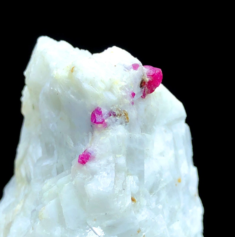 Red Ruby Crystals on Matrix, Natural Ruby, Ruby Specimen, Raw Mineral ...