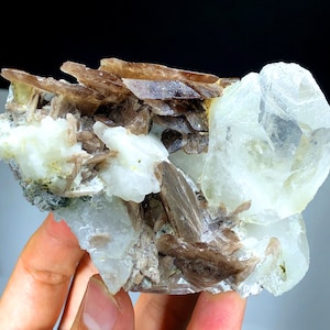 Natural Axinite Cluster With Quartz, Axinite Specimen, Raw Mineral ...