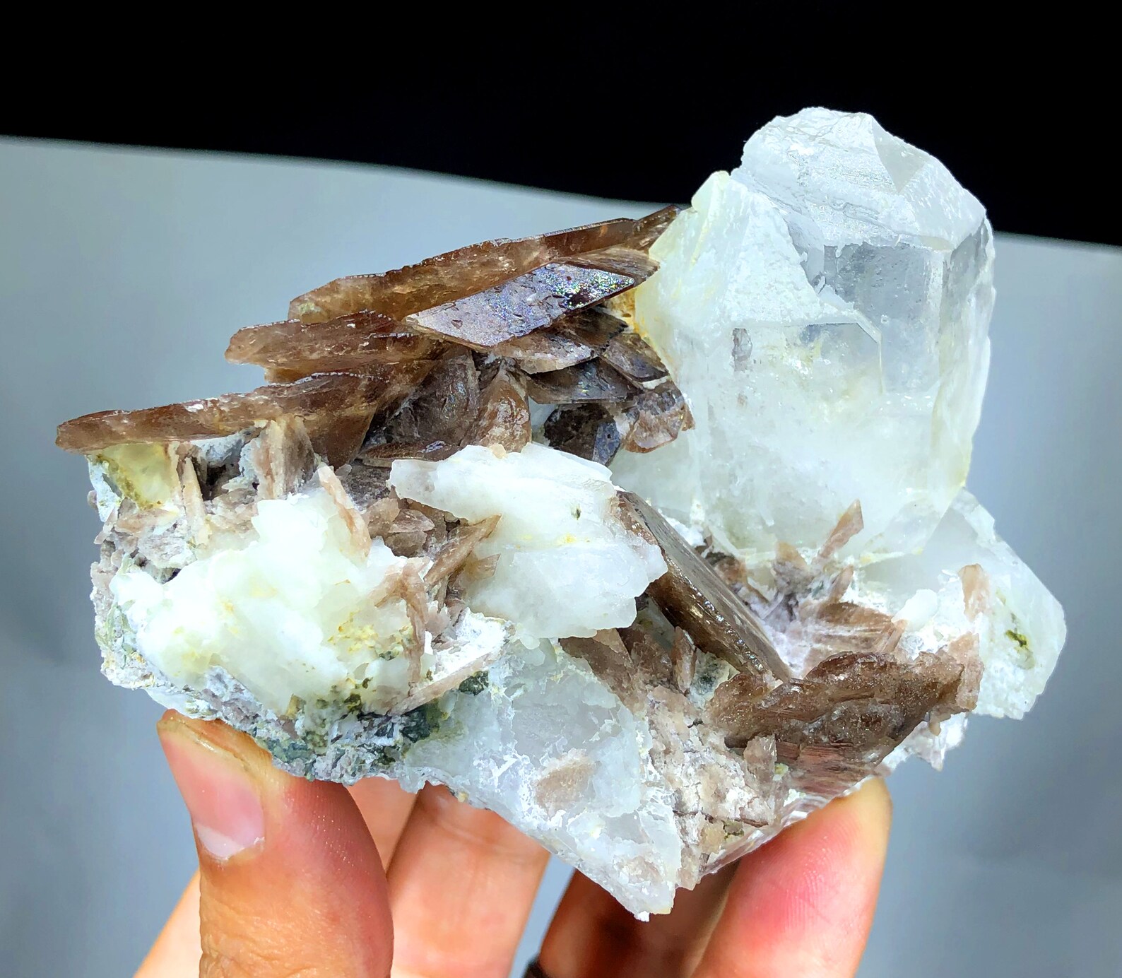 Natural Axinite Cluster With Quartz, Axinite Specimen, Raw Mineral ...