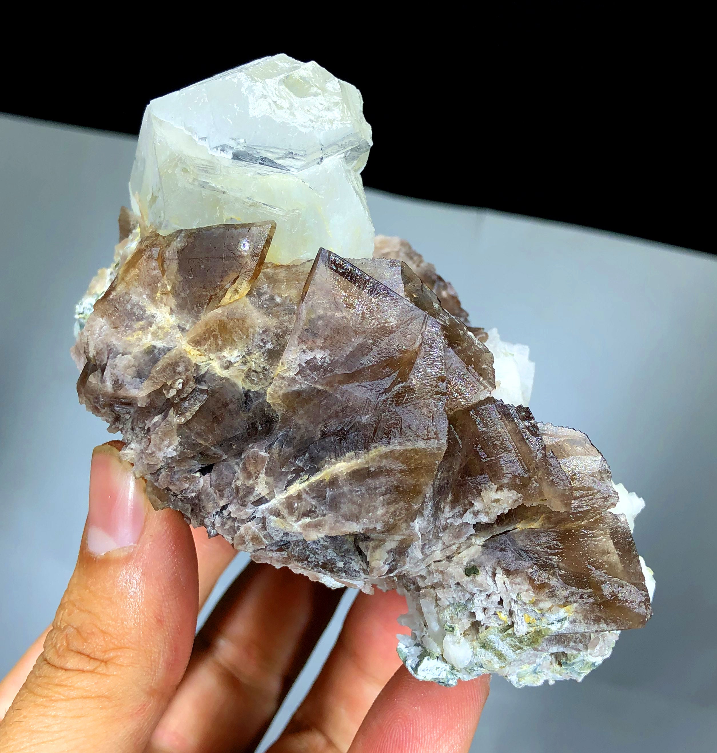 Natural Axinite Cluster With Quartz, Axinite Specimen, Raw Mineral ...