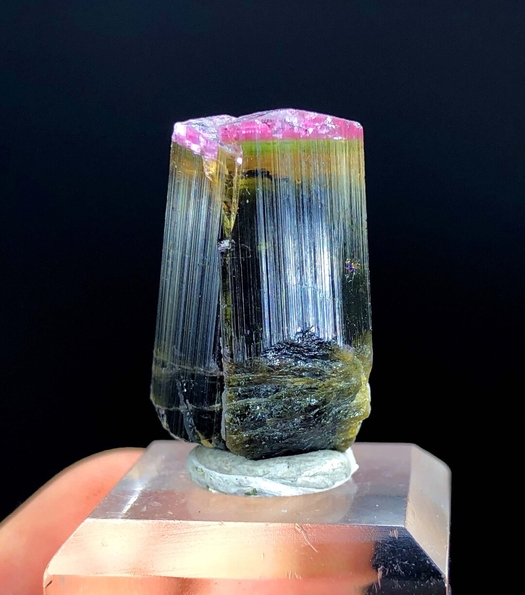 Natural Terminated Tricolor Tourmaline Crystal, Raw Mineral, Tourmaline ...