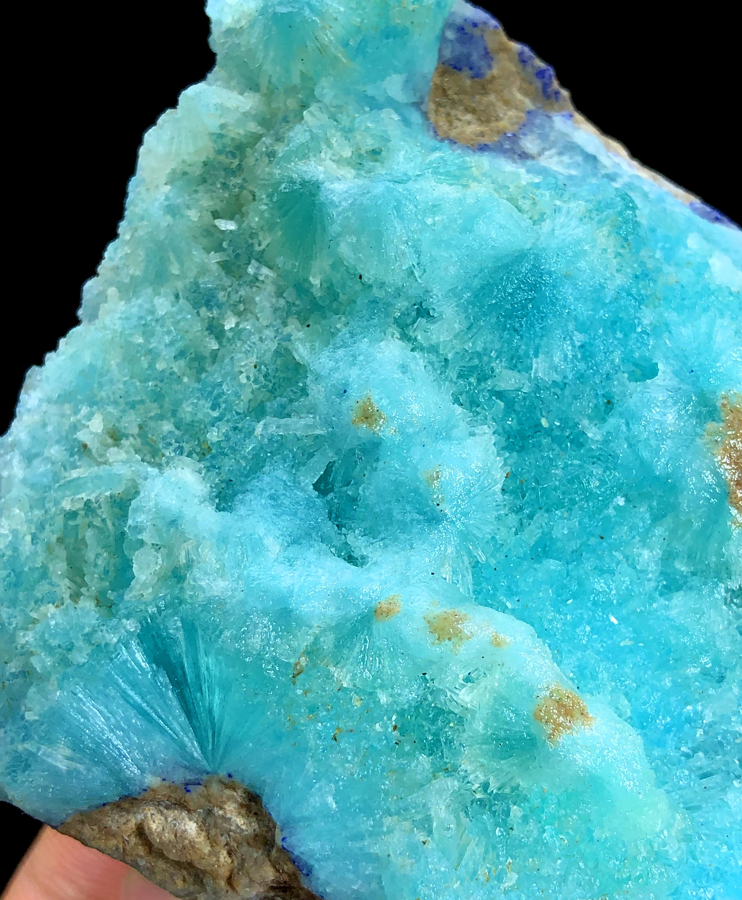 Natural Blue Color Aragonite on Matrix, Mineral Specimen, Aragonite ...