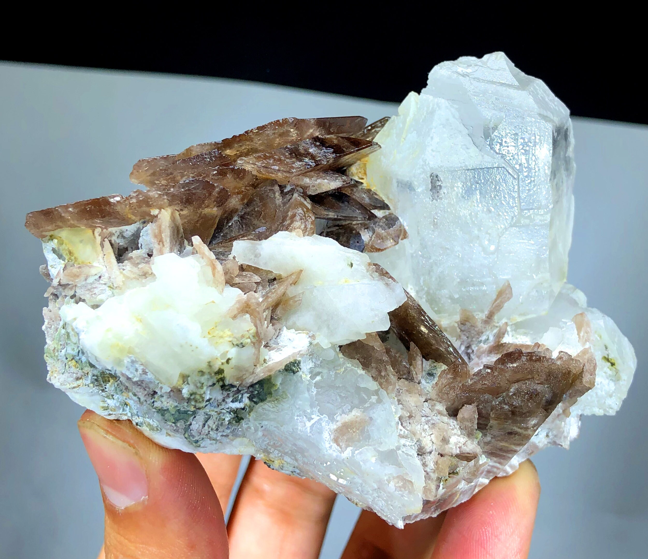 Natural Axinite Cluster With Quartz, Axinite Specimen, Raw Mineral ...