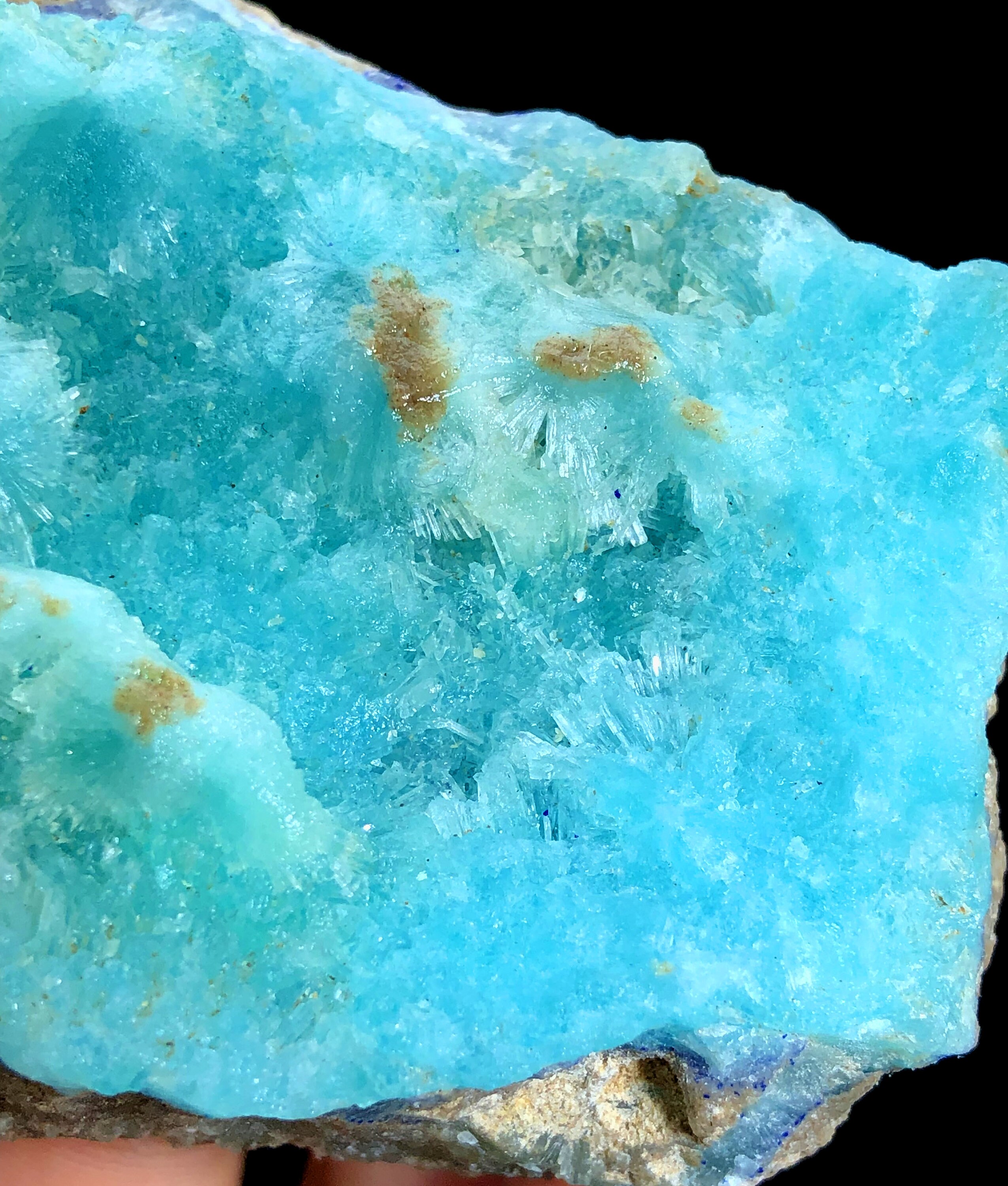 Natural Blue Color Aragonite on Matrix, Mineral Specimen, Aragonite ...